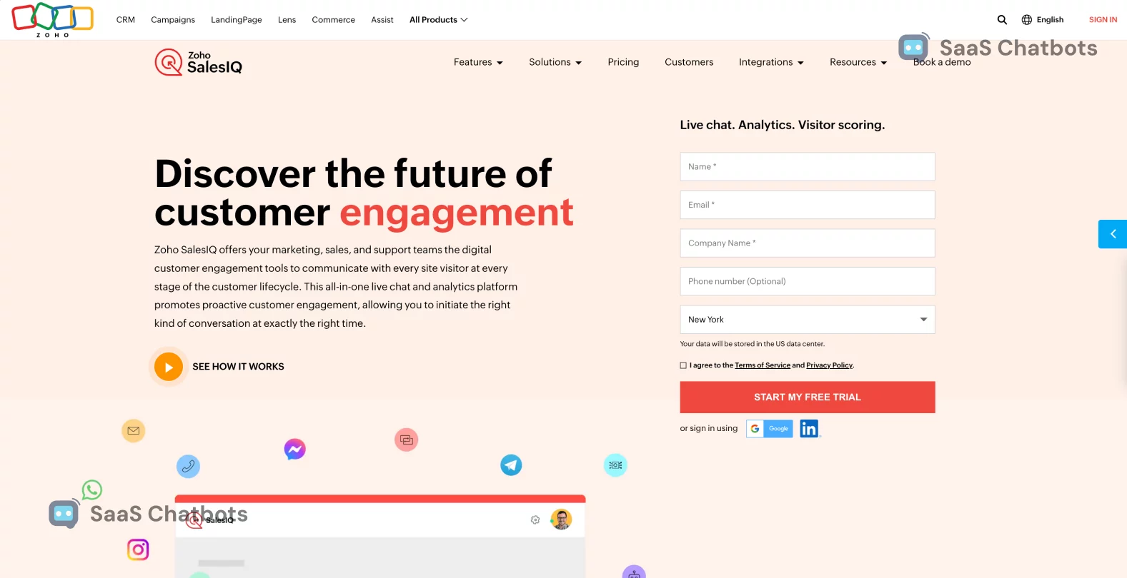 Zoho SalesIQ | SaaS Chatbots